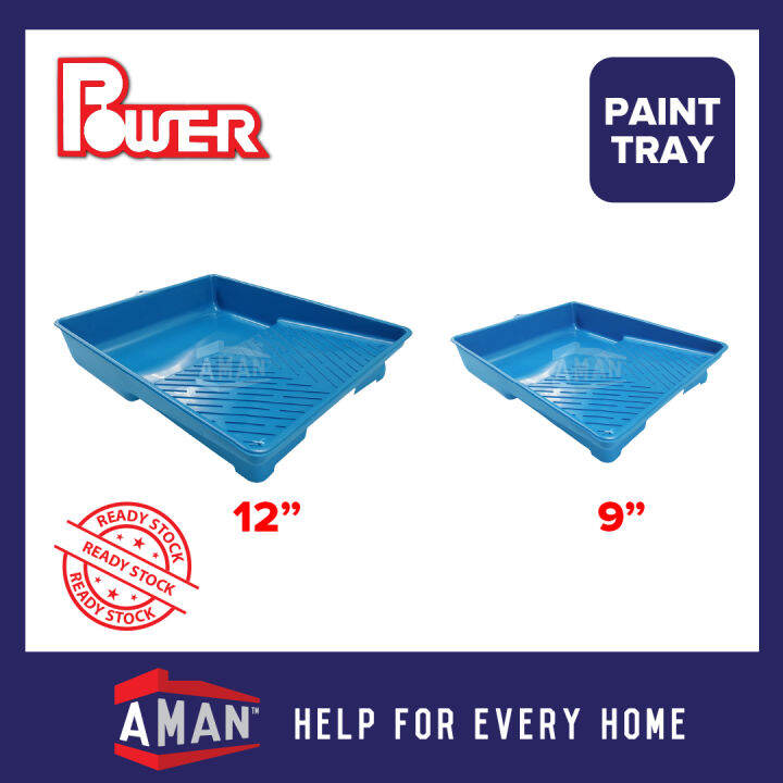 POWER 9" 12" High Quality Reusable PVC Paint Tray Random Colour Bekas ...