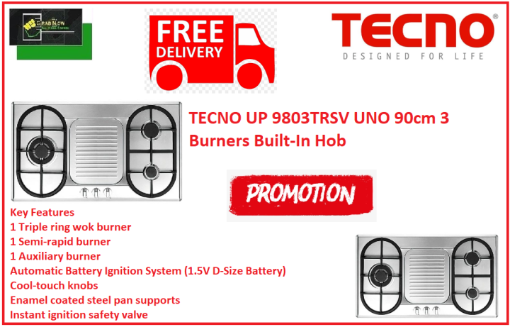 UNO UP 9803TRSV 90cm 3 Burners Built-In Hob / FREE EXPRESS DELIVERY ...
