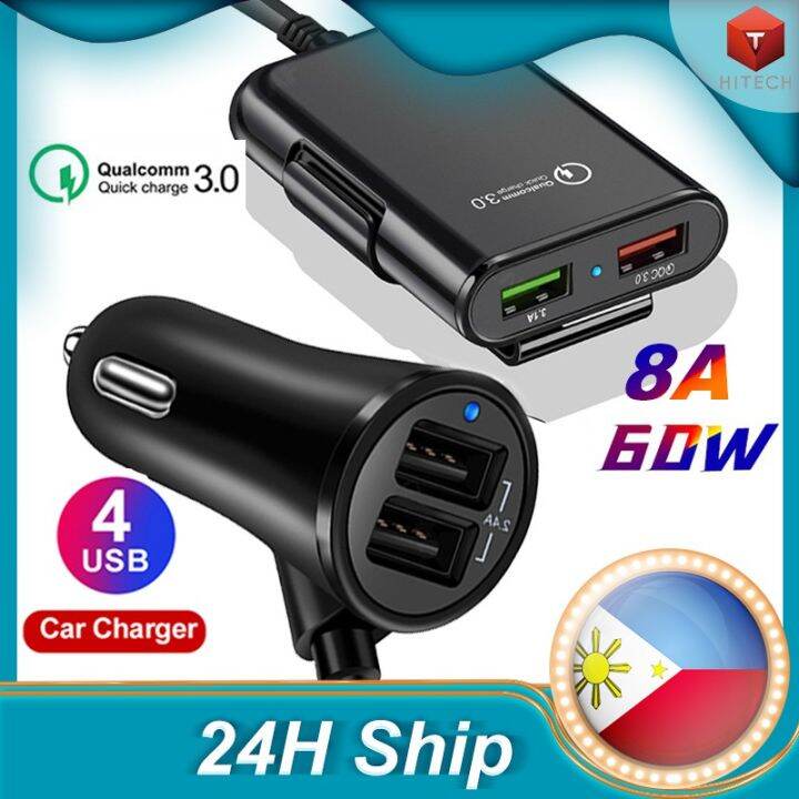 QC3.0 Fast Charging Quick Charge 4 USB Ports Car Charger Extended ...