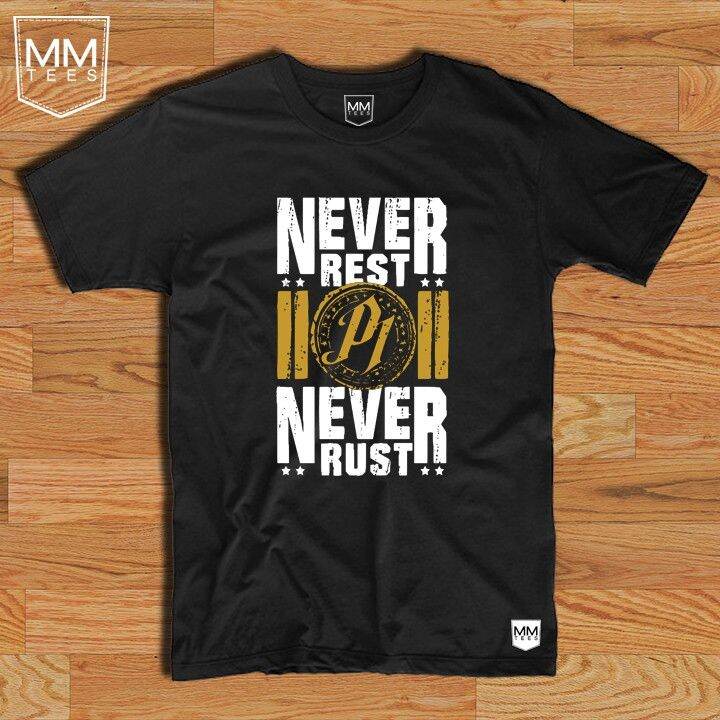 AJ STYLES NEVER REST, NEVER RUST T-SHIRT, wrestling, wrestle mania, wwe ...
