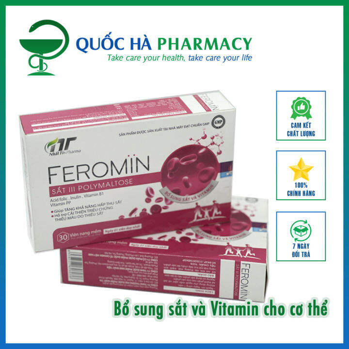 Viên uống FEROMIN Săt III Polymaltose bổ sung sắt và vitamin- Quốc Hà ...