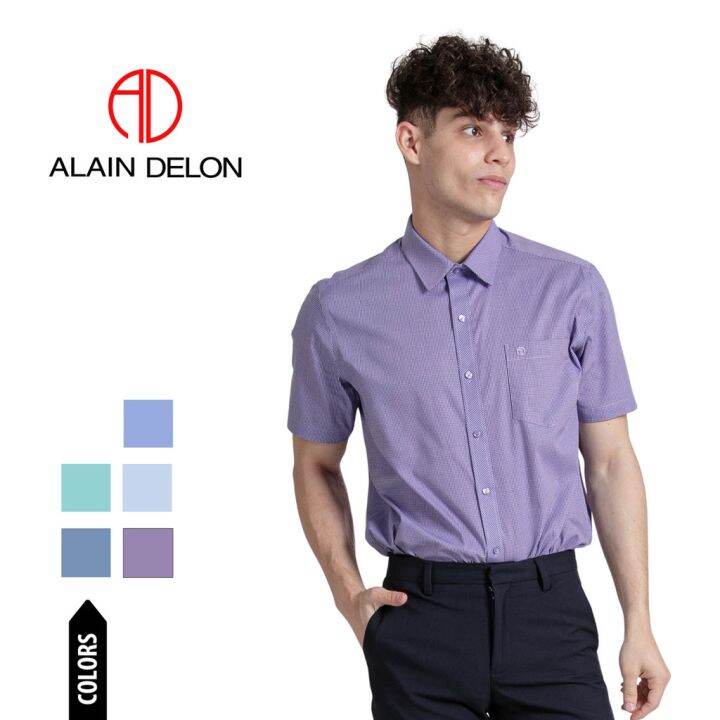 Alain Delon Short Sleeve Checks Business Shirt - 14123011 | Lazada