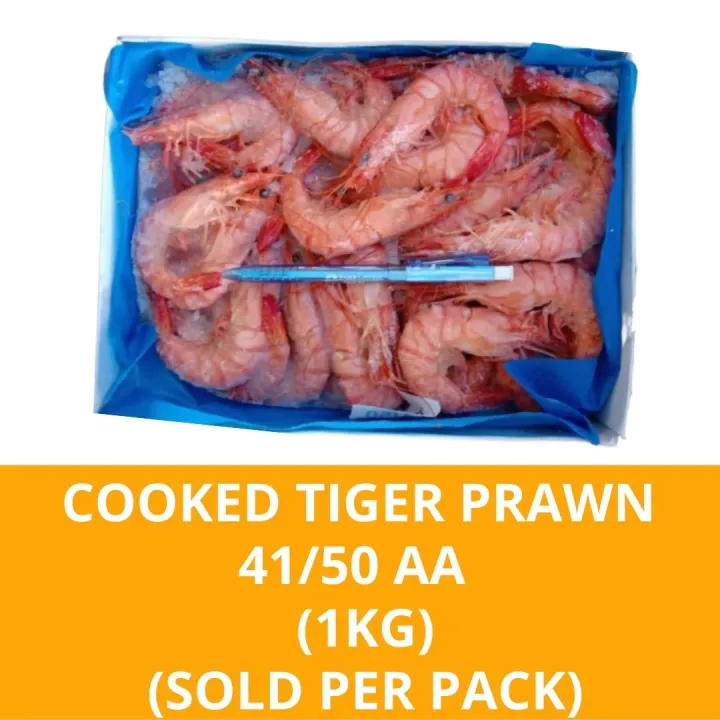 Cooked Tiger Prawn 41/50 AA (1kg) (sold per pack) 虎皮虾 Sung Tao Frozen Seafood Udang Harimau ...
