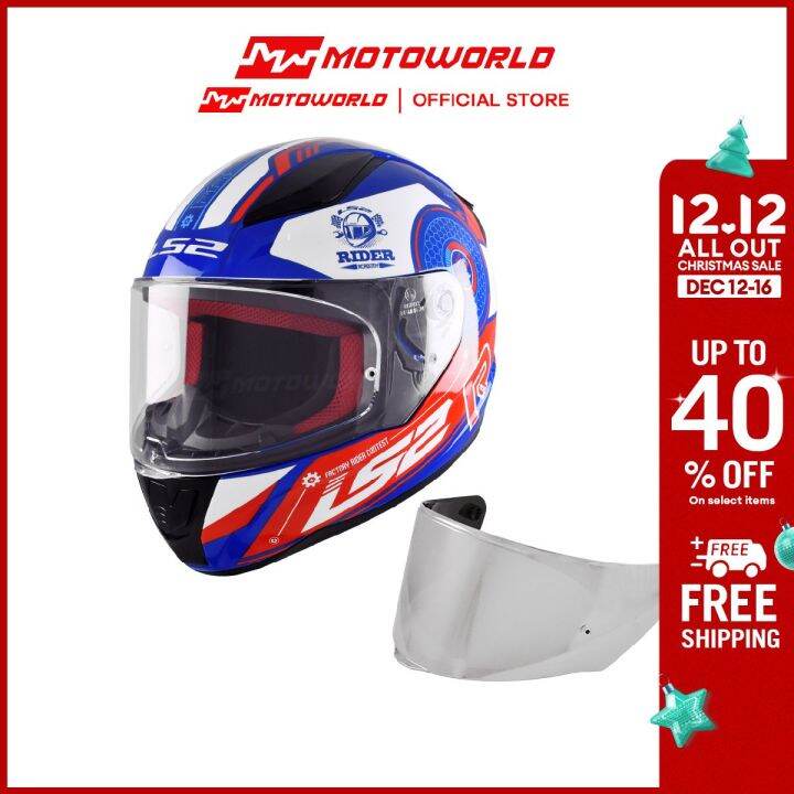 LS2 Motorcycle Full Face Helmet FF353XV Stratus Graphics (w/ Extra ...