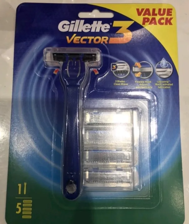 GILLETTE Vector 3 Value Pack (Razor and Refills) | Lazada PH