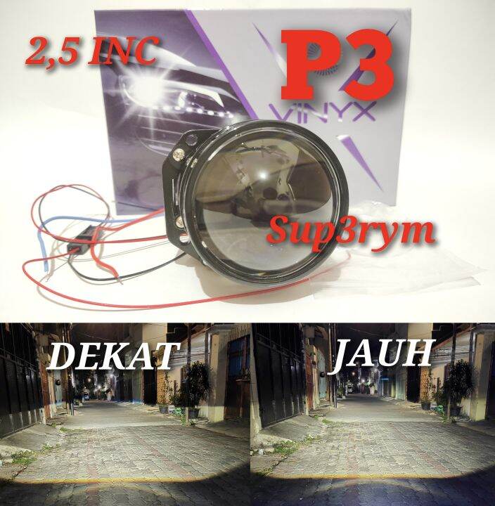 Lampu LED Projector Projie WST BiLED 2.5 Inch Inci Inchi Mobil Motor ...