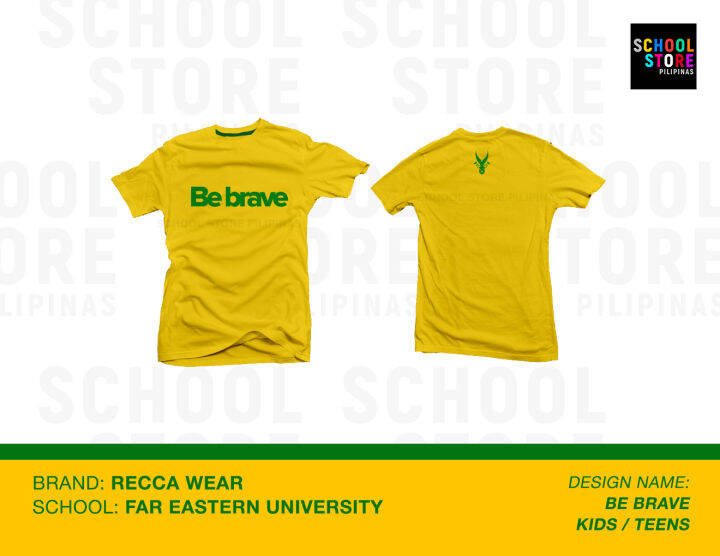 FEU Tamaraws BE BRAVE Classic for Kids and Teens - UAAP Shirt | Lazada PH