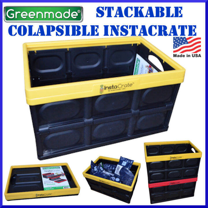 Greenmade InstaCrate Collapsible Storage Crate Stackable Crate 20 ...