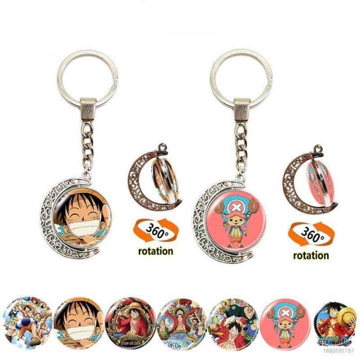 AG One Piece Keychain Anime Keyring Rotating Moon Metal Cute Bag ...