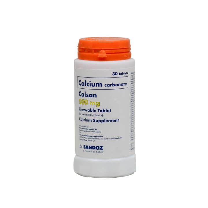 CALSAN Calcium Carbonate 500mg 1 Chewable Tablet | Lazada PH