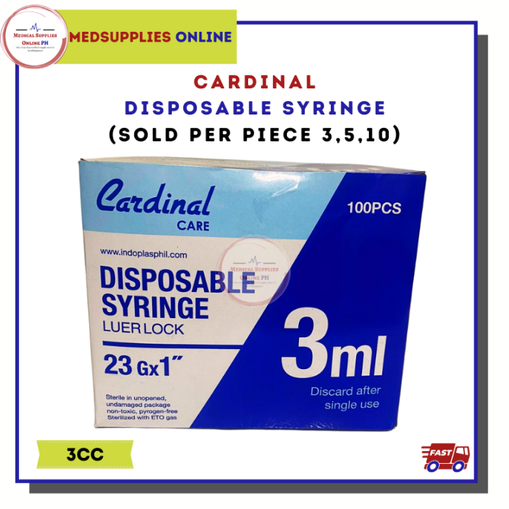 Cardinal Disposable Syringe LUER LOCK 3cc 23Gx1" | Lazada PH