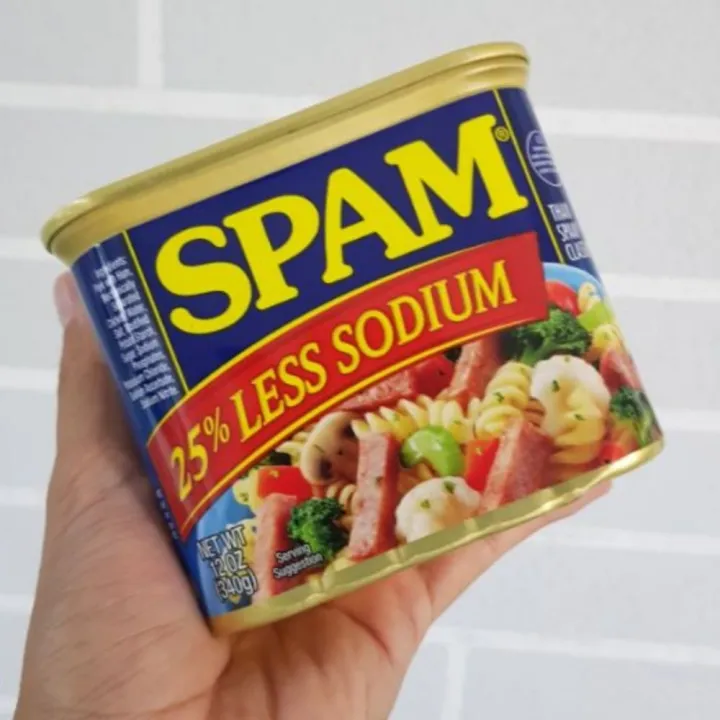 SPAM IMPORTED LUNCHEON MEAT 340 grams,25 less sodium , PRODUCT OF USA ...