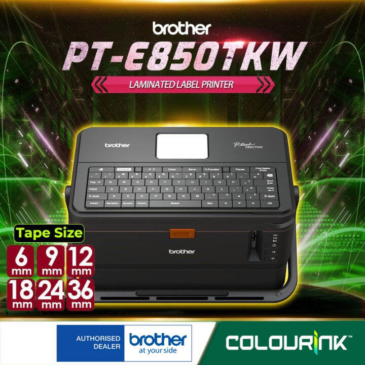 Brother PT-E850TKW P-Touch Industrial Portable Label Printer Laminated ...