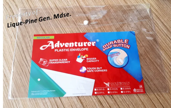 (LIQUE-PINE) 12PCS ADVENTURER CLEAR REGULAR PLASTIC ENVELOPE GAUGE 8 ...