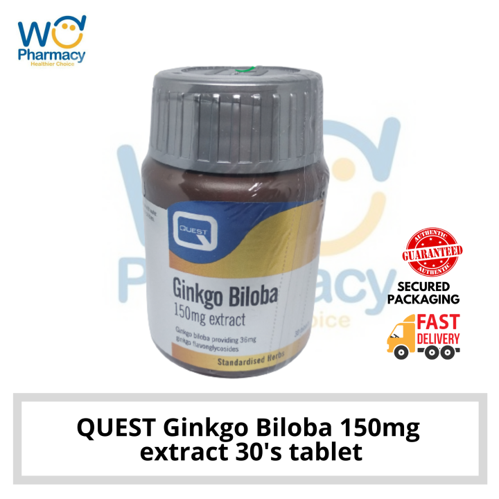 QUEST Ginkgo Biloba 150mg extract 30's tablets | Lazada