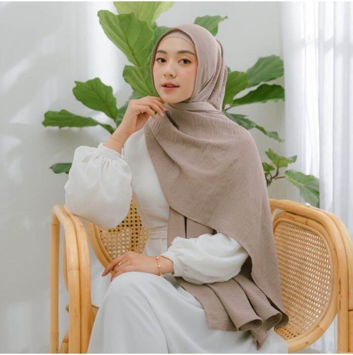 Jilbab Pashmina Crinkel Airflow Premium - Kerudung Wanita /- Kerudung Hijab Jilbab Pasmina ...