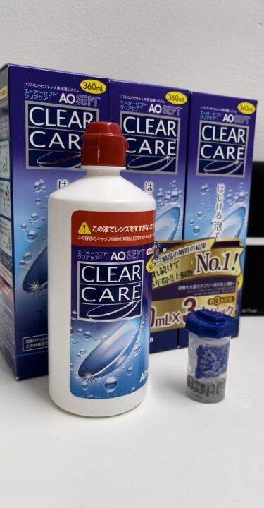 [HCM] Combo 3 chai dung dịch ngâm lens kính áp tròng AOsept Clear Care 360ml | Lazada.vn