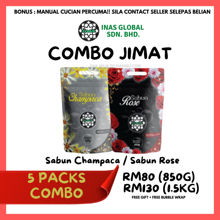 COMBO JIMAT 3 Packs Multipurpose Detergent Original Sabun Champaca Borong Rose Ros Chempaka ...