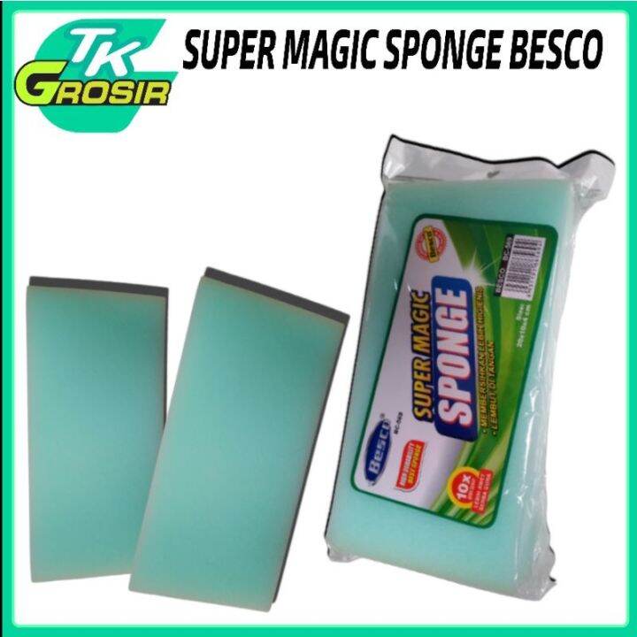 SUPER MAGIC SPONGE BESCO-SPON BUSA CUCI PIRING JUMBO ISI 1 PCS | Lazada ...