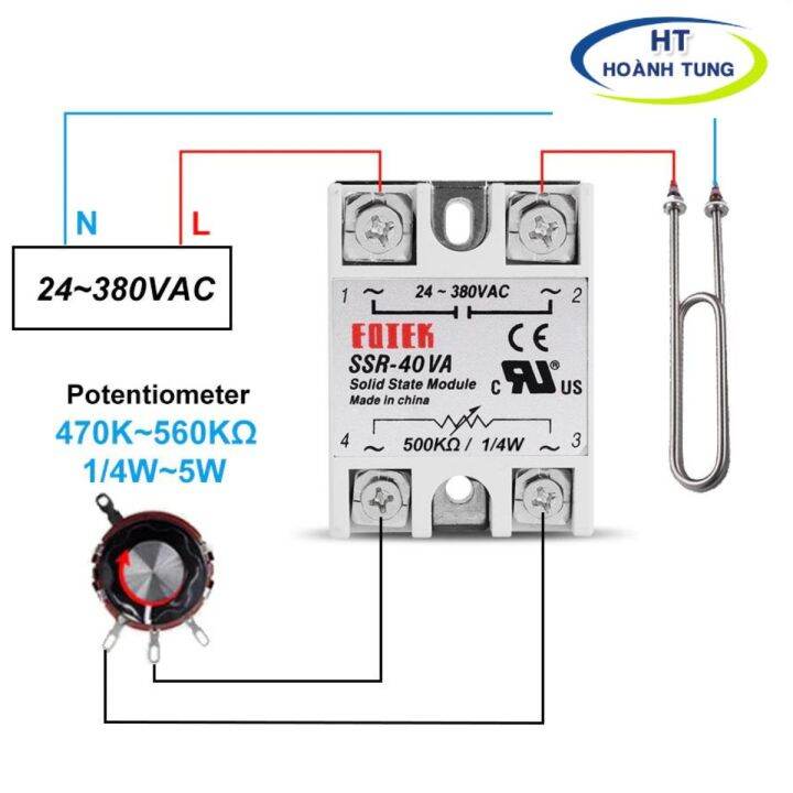 Rơ le bán dẫn SSR-40VA-H, SSR-75VA-H, SSR-100VA-H loại 1 pha điều chỉnh ...