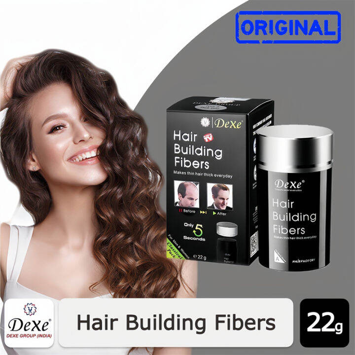 Original Dexe Black Color Hair Building Fiber 22gm Bottle For Men ...