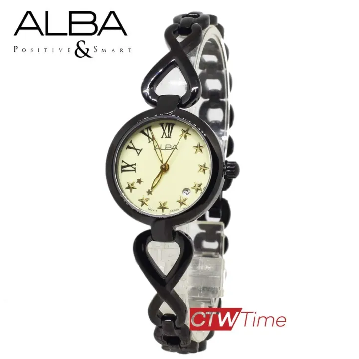 Alba นาฬิกาผู้หญิง สายสแตนเลส รุ่น AH7A47X1 / AH7A47X (Cream/Black ...
