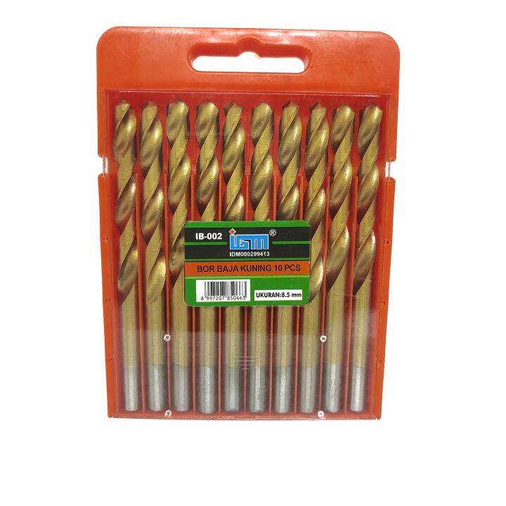 MATA BOR BESI 8.5mm GOLD TWIST DRILL BITS | Lazada Indonesia