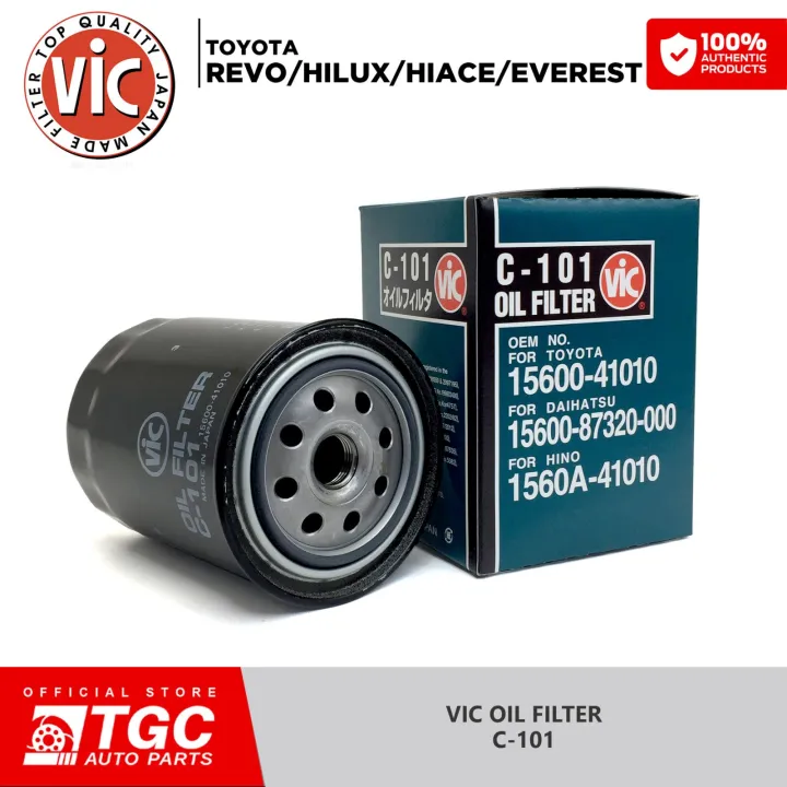 Vic Oil Filter for Toy. L, 2L, 3L, Revo Dsl, 4-Runner Dsl., Hi-Ace Ford Everest XL 4X2 1 XLT 4X4 ...