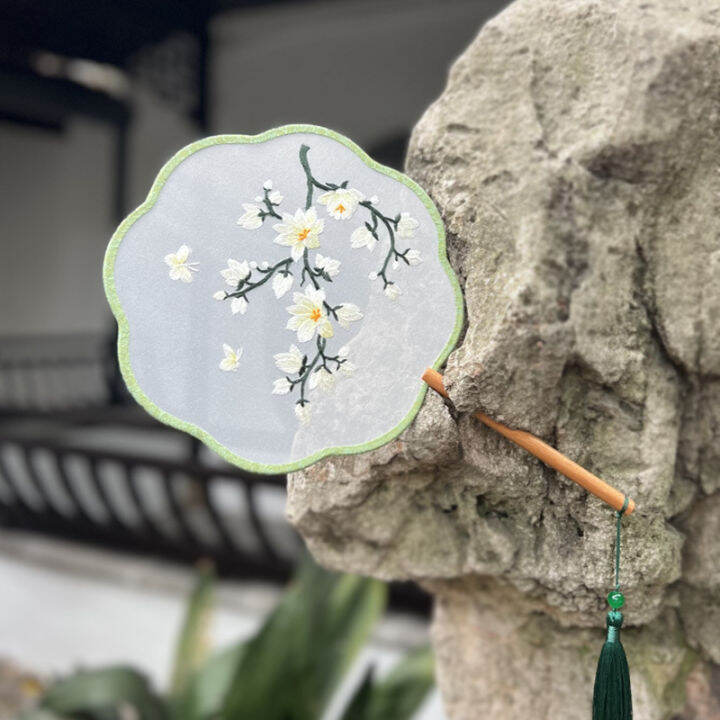 serein® Cheongsam Fan Classical Round Fan Cool Round Hand Fan Craft ...