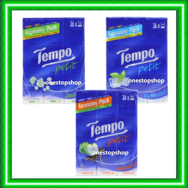 Tempo Mini Petit Paper Towel Pocket Tissues 36packs ( Apple Wood/ Icy ...
