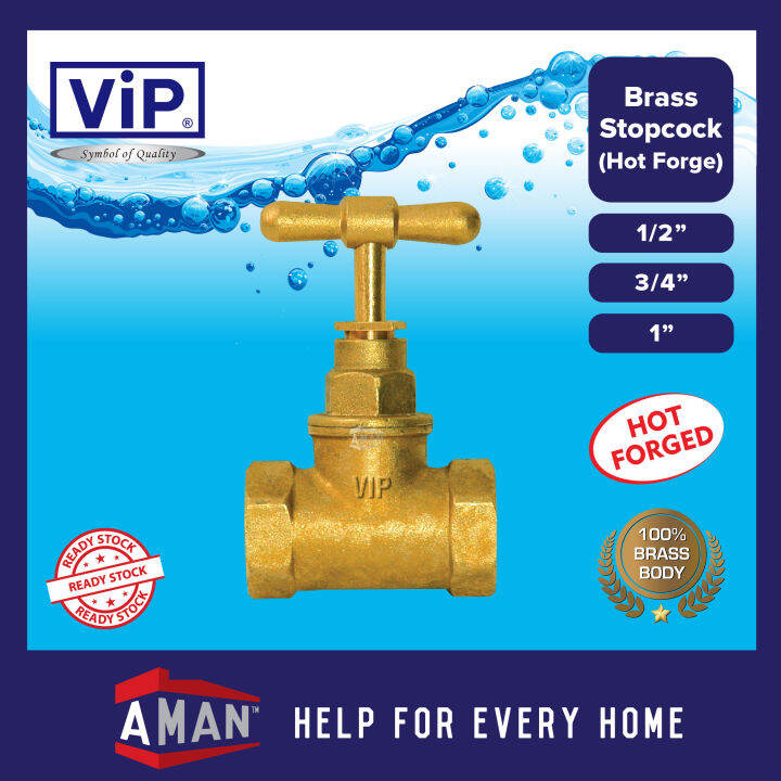 ViP Brass Stopcock Stop Cock Water Fitting Piping Connector Water Gate ...