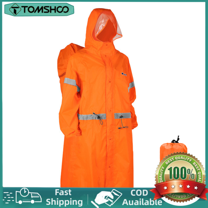 【ซีโอดี / ของแท้】TOMSHOO เสื้อกันฝนกลางแจ้งกันน้ำมีถุงคลุมกระเป๋าแบ็คแพ ...
