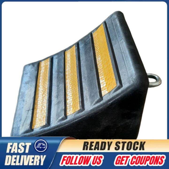【FREE SHIPPING】Heavy Duty Industrial Rubber Wheel Chock Blocks w/Handle ...