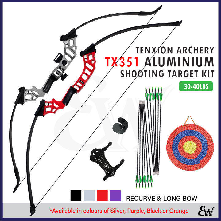 TenXion Archery TX351 30-40LBS Recurve Long Bow Kit Alat Memanah Sukan ...
