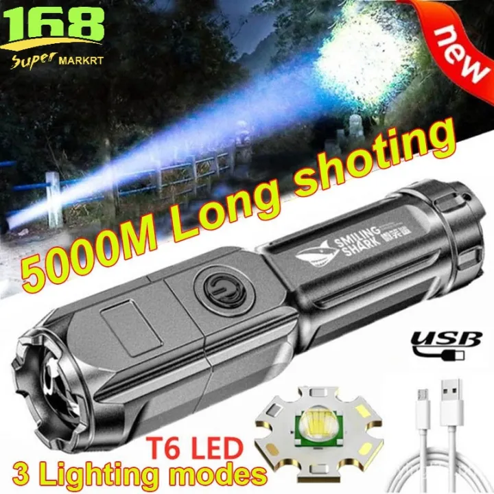 [NO.1] SMILING SHARK Army Home Outdoor Portable LED Night Flashlight ...