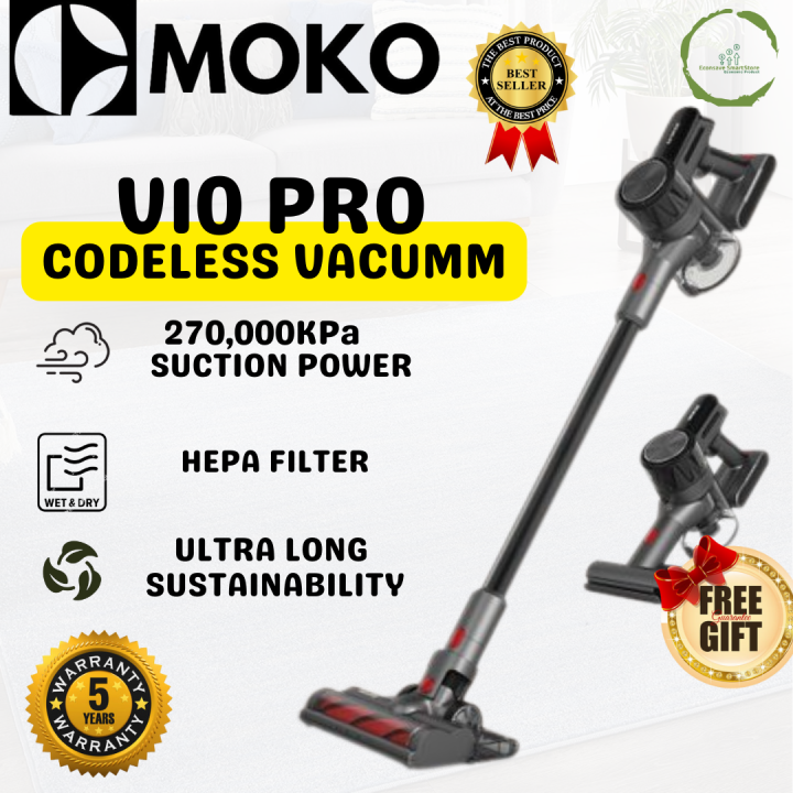 MOKO V10 Cordless Vacuum Cleaner (3Pin Plug) Free Dust Mite Wireless ...