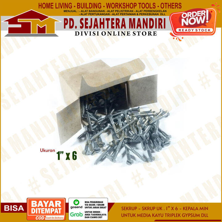 Sekrup Ukuran 1" x 6 - Sekrup SIP 1" x 6 Sekrup Kayu Triplek Gipsum ...