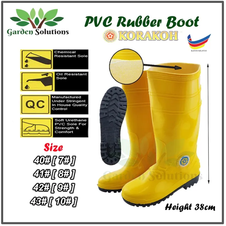 👍READY STOCK 👍7000# KORAKOH SAFETY RUBBER BOOT (YELLOW) | Lazada