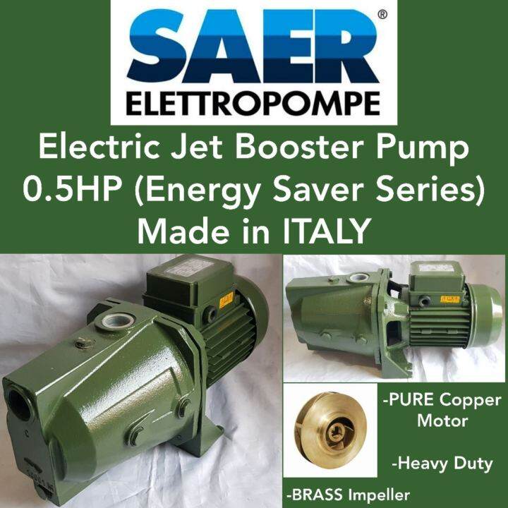 SAER Original Electric Jet Booster Shallowell Pump 0.5-HP (Energy Saver ...