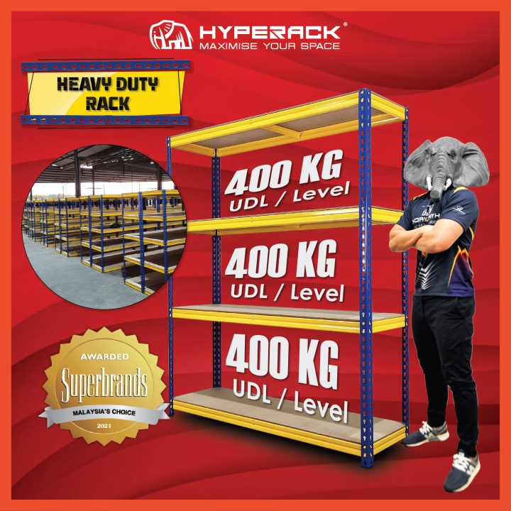 🐘 HYPERACK™️ Adjustable 4 Tier Metal Boltless Rack Rak Dapur Rack Shelf ...