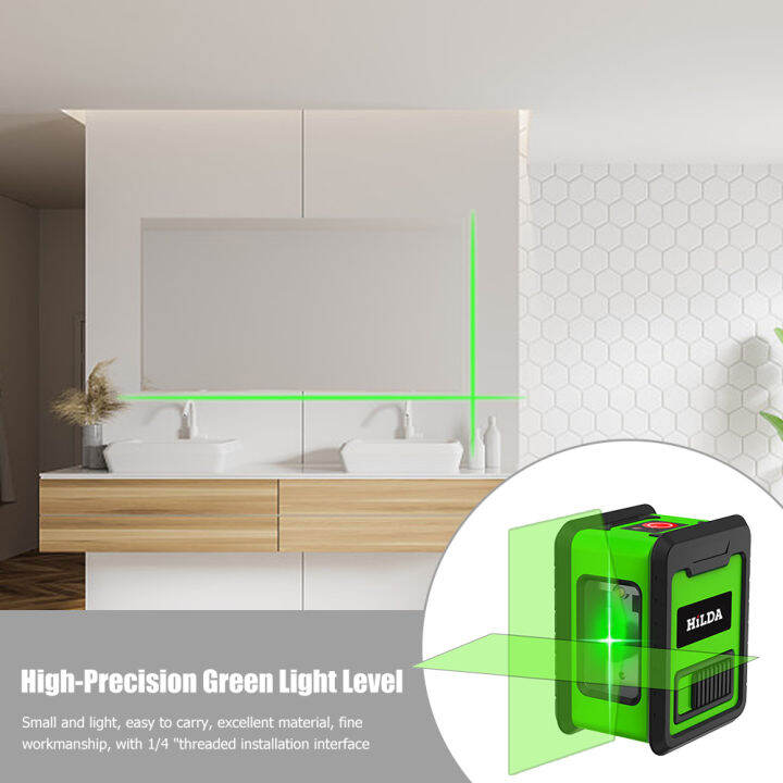 HILDA Laser Level Meter 2 Lines Cross Green Level Laser Horizontal ...