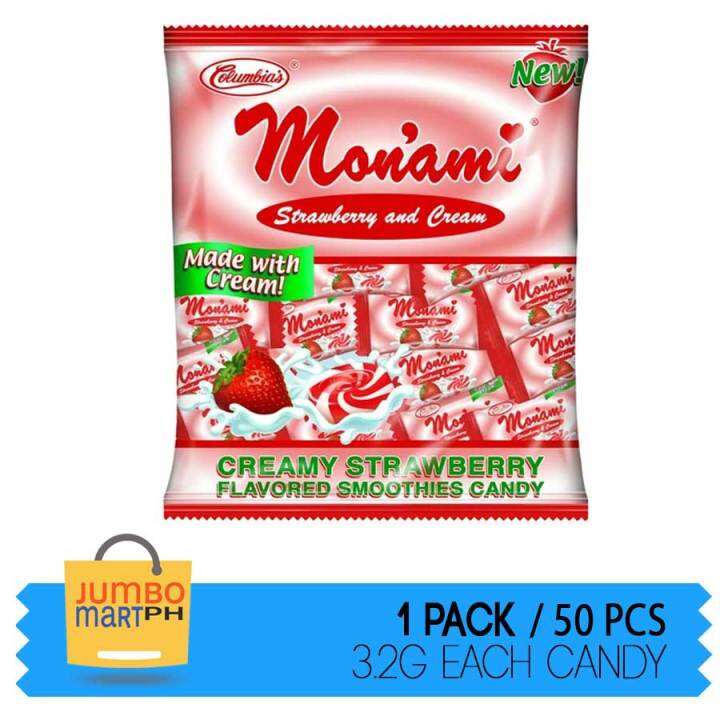 MONAMI STRAWBERRY & CREAM CANDY 1 PACK (50 PCS) / 3.2G PER PC. | Lazada PH