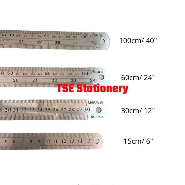 HEAVY DUTY Steel Ruler / Stainless Steel Ruler / Pembaris Besi / Metal ...