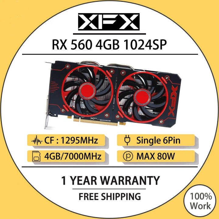 USED XFX RX 560 4GB Graphics Cards AMD GPU Radeon RX560 4GB 4G Video ...