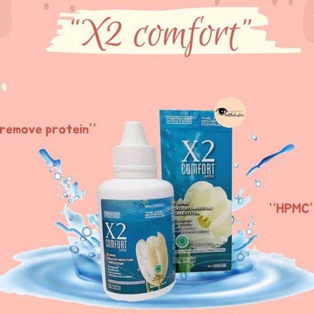 Cairan Pembersih Softlens X2 Comfort 60ml Air Solution Soft Lens ...