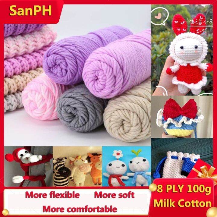 [SanPH]Crochet yarn 8Ply 100g Thread for Knitting Scarf Wool DIY more ...