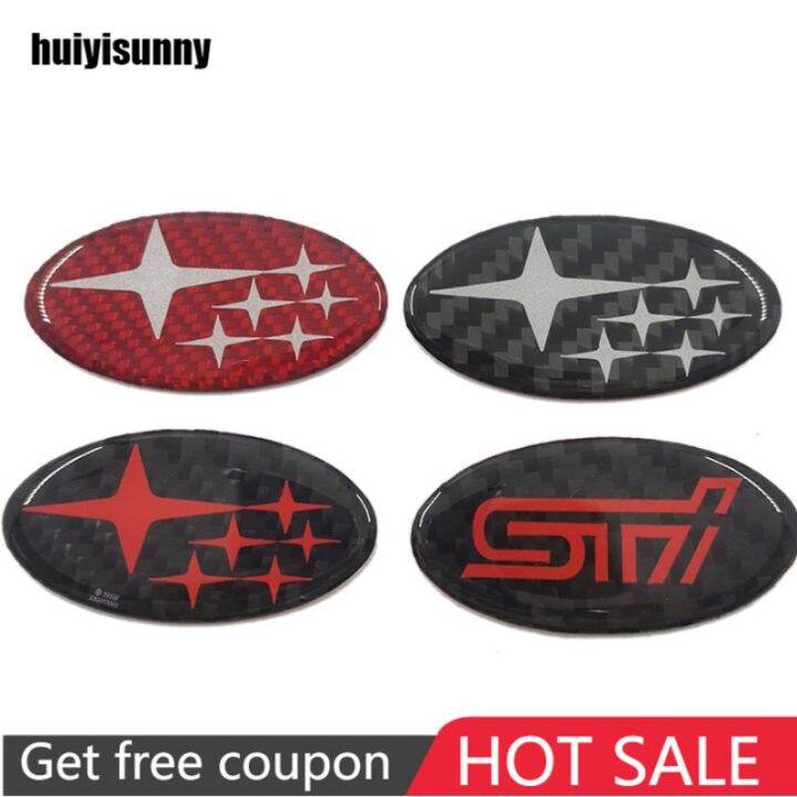 HYS 1 X Carbon Fiber SUBARU STI Logo Car Auto Steering Wheel Decorative ...