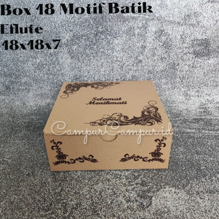 Box Kardus Corugated Eflute Die cut ukuran 18x18x7 Motif Batik Untuk ...
