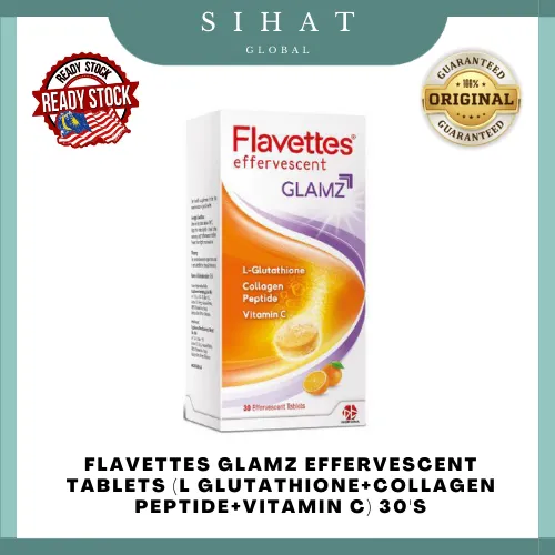 FLAVETTES GLAMZ EFFERVESCENT TABLETS (L GLUTATHIONE+COLLAGEN PEPTIDE ...