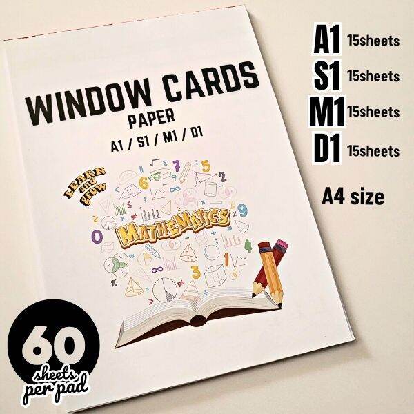 MATH WINDOW CARDS ( A1, S1, M1, D1) 60pcs per pad | Lazada PH
